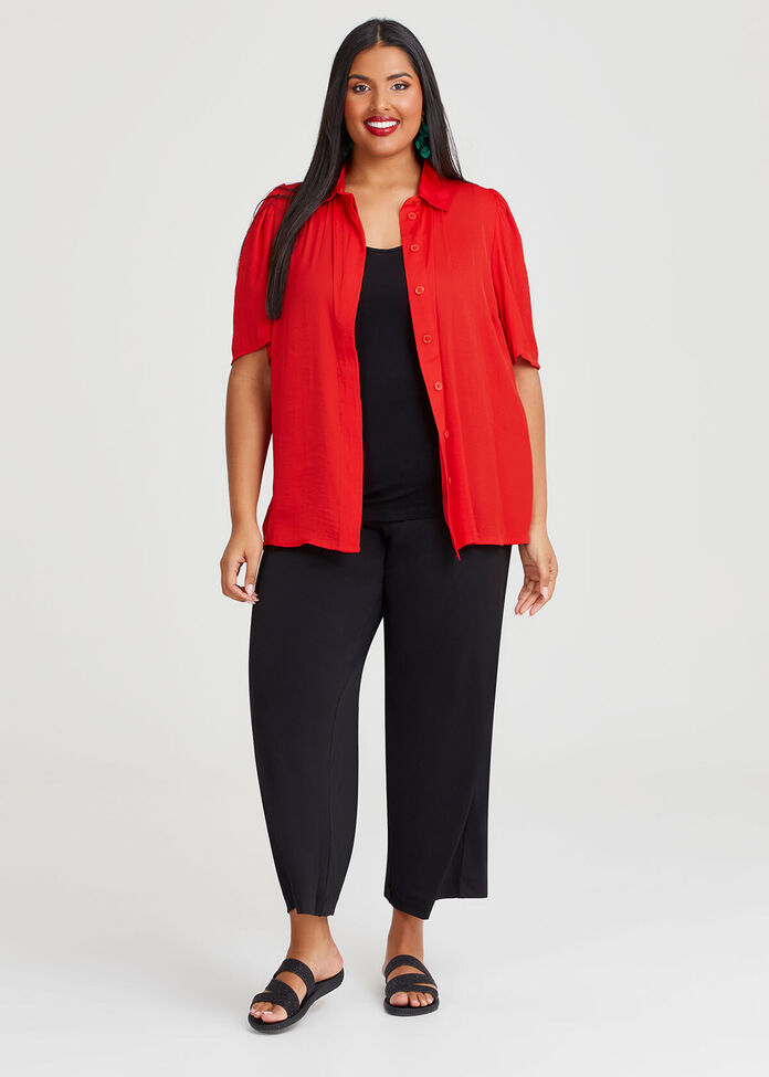 Shop Plus Size Luxe Charming Shirt, Red | Taking Shape AU