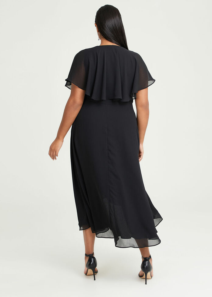 Shop Plus Size Livia Chiffon Wrap Maxi Dress Black Taking Shape Au
