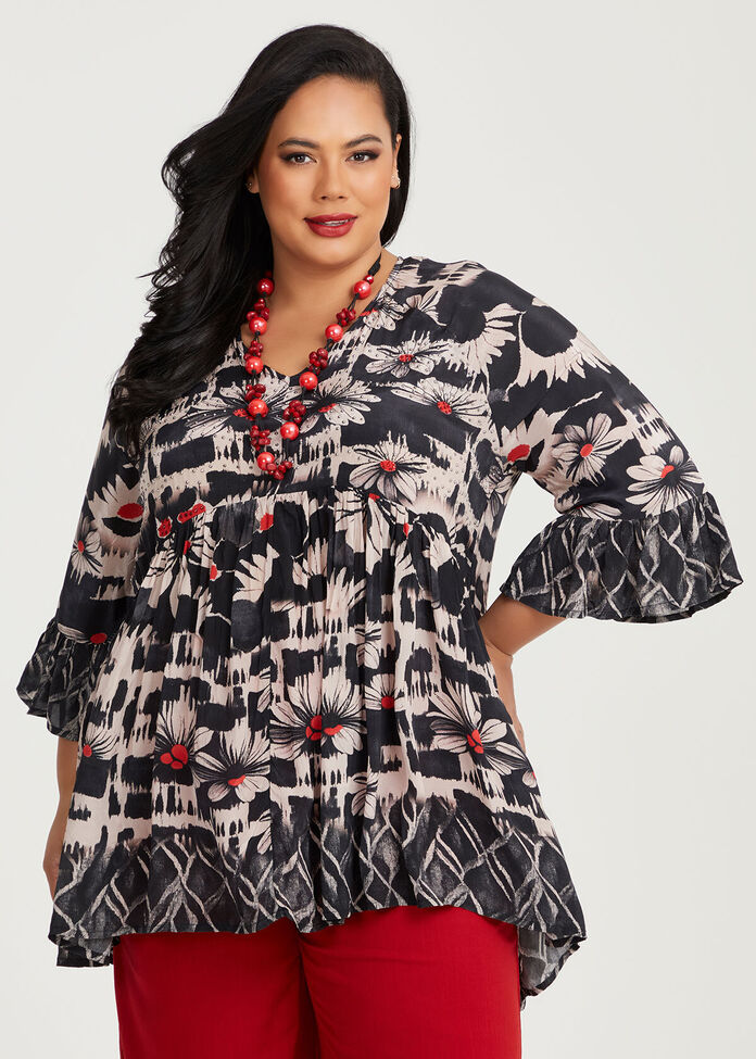 Shop Plus Size Natural Syrah Tier Top, Multi | Taking Shape NZ