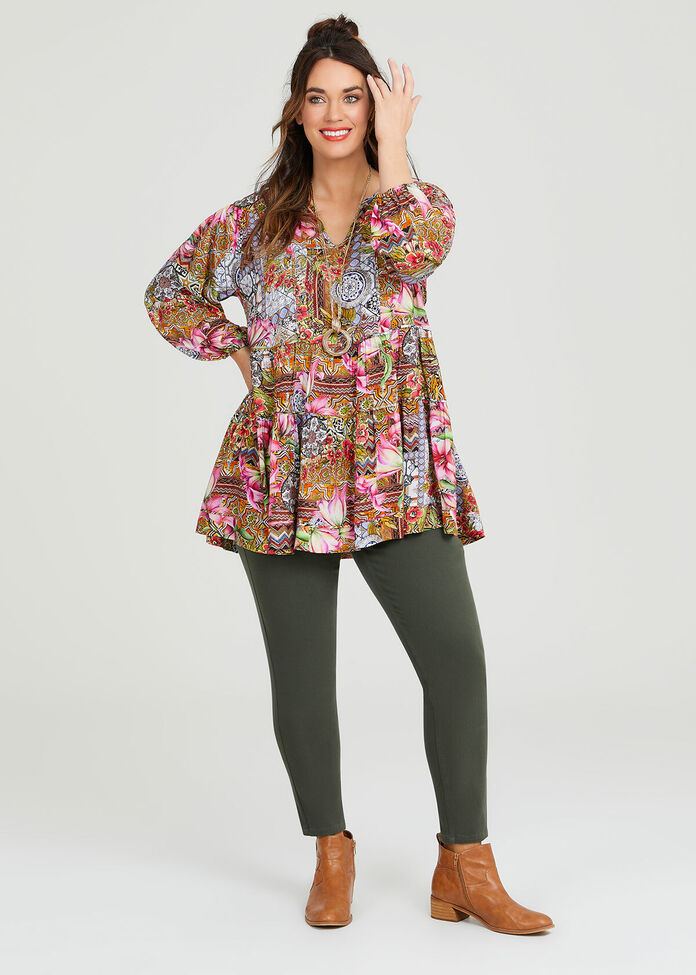 Shop Plus Size Natural Print Mix Tunic Multi Taking Shape Au