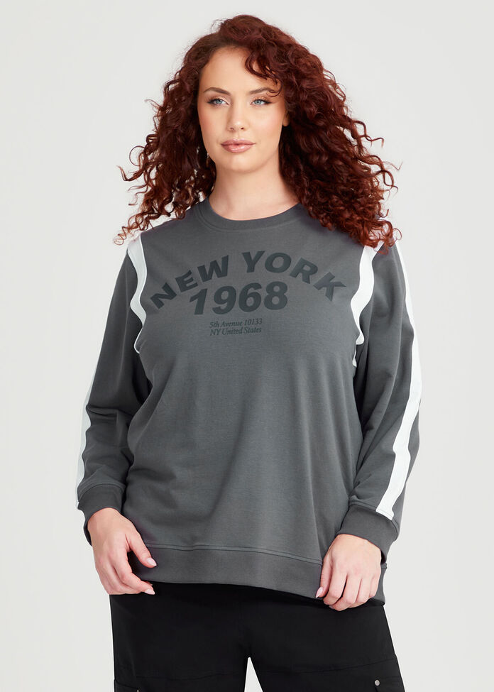 Shop Plus Size Cotton New York Sweatshirt, Black | Taking Shape AU