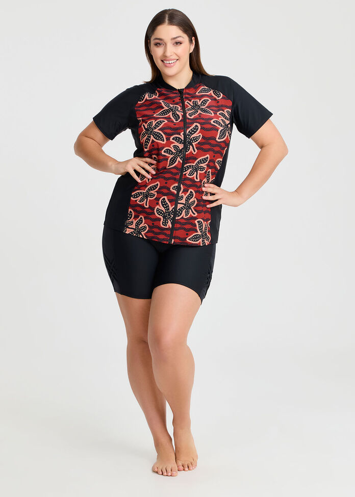 Shop Plus Size Mesh Splice Bind Swim Short, Black | Taking Shape AU