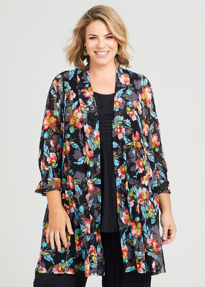 Shop Plus Size Mesh Azalea Drape Cardigan, Multi | Taking Shape AU