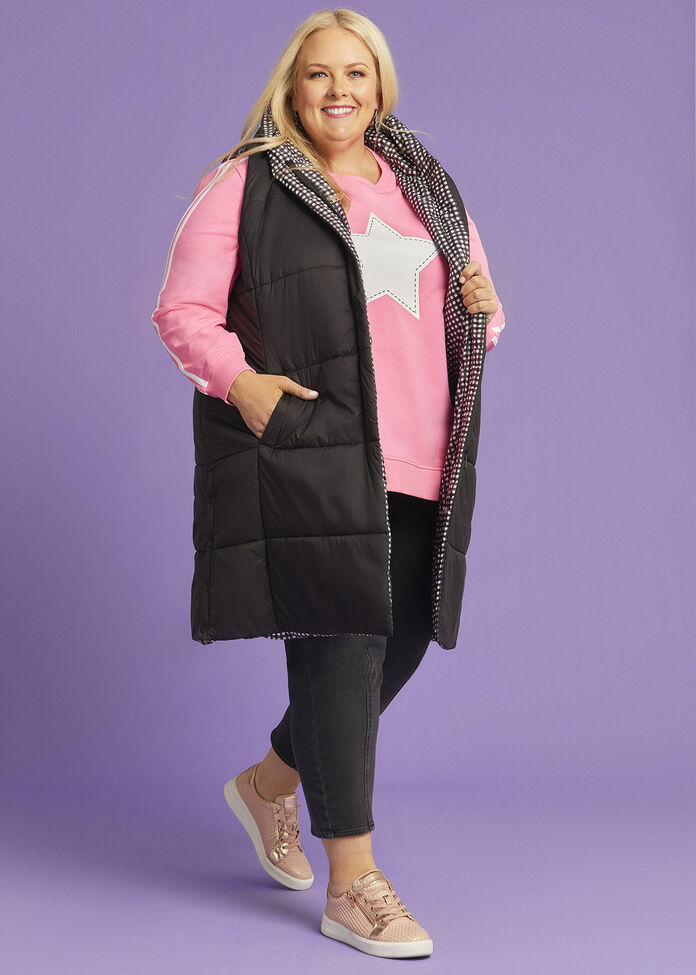 Shop Plus Size Cotton Star Print Sweatshirt, Red | Taking Shape AU