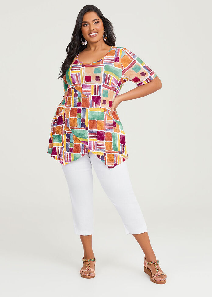 Shop Plus Size Bamboo Crush Terracotta Top, Multi | Taking Shape AU