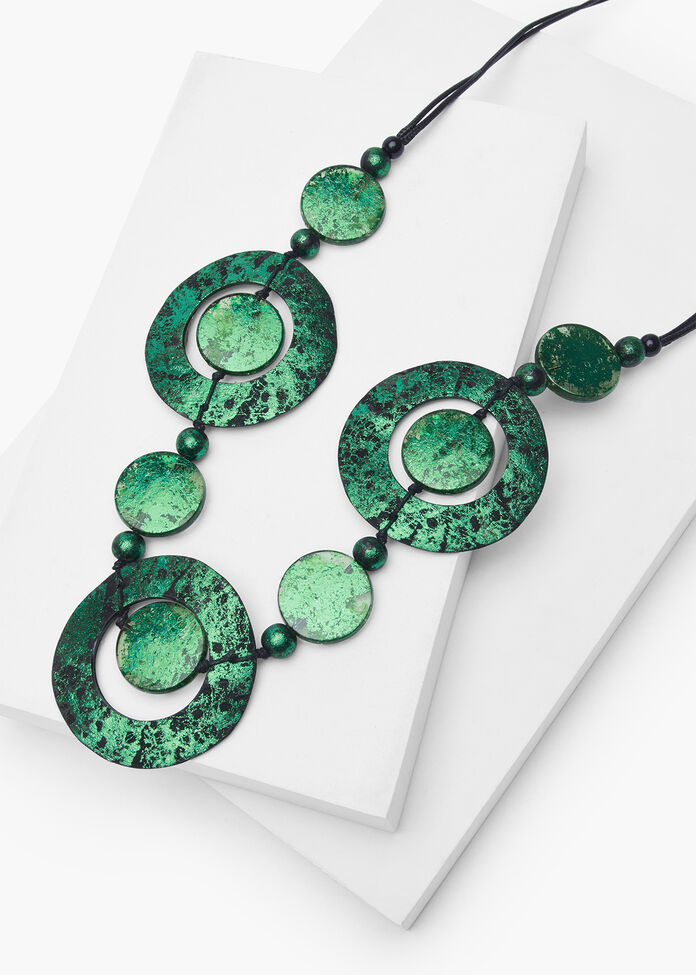 Shop Circle Statement Necklace in Green | Accessories | Taking Shape AU