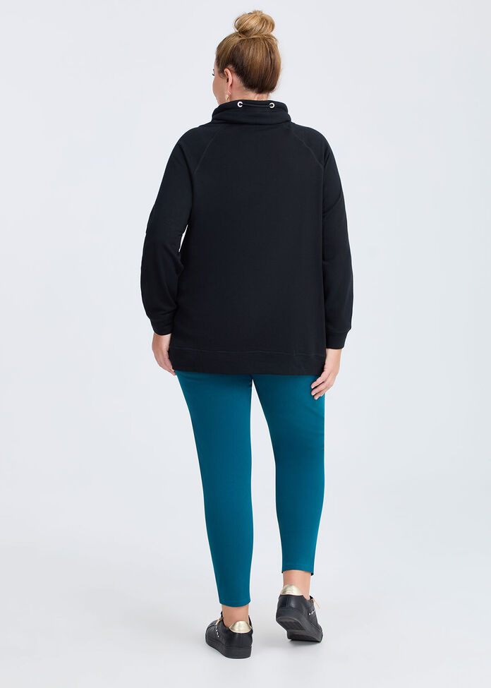 Shop Plus Size Drawstring Collar Sweat, Black | Taking Shape AU