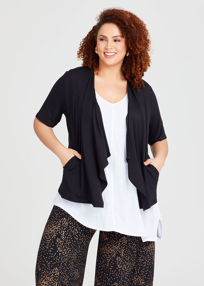 Shop Plus Size Swing Bamboo Cardigan, Black | Taking Shape AU