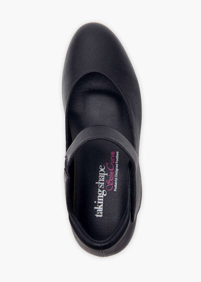 Women's Orthotic Ankle Strap Court Shoe Black | Taking Shape NZ