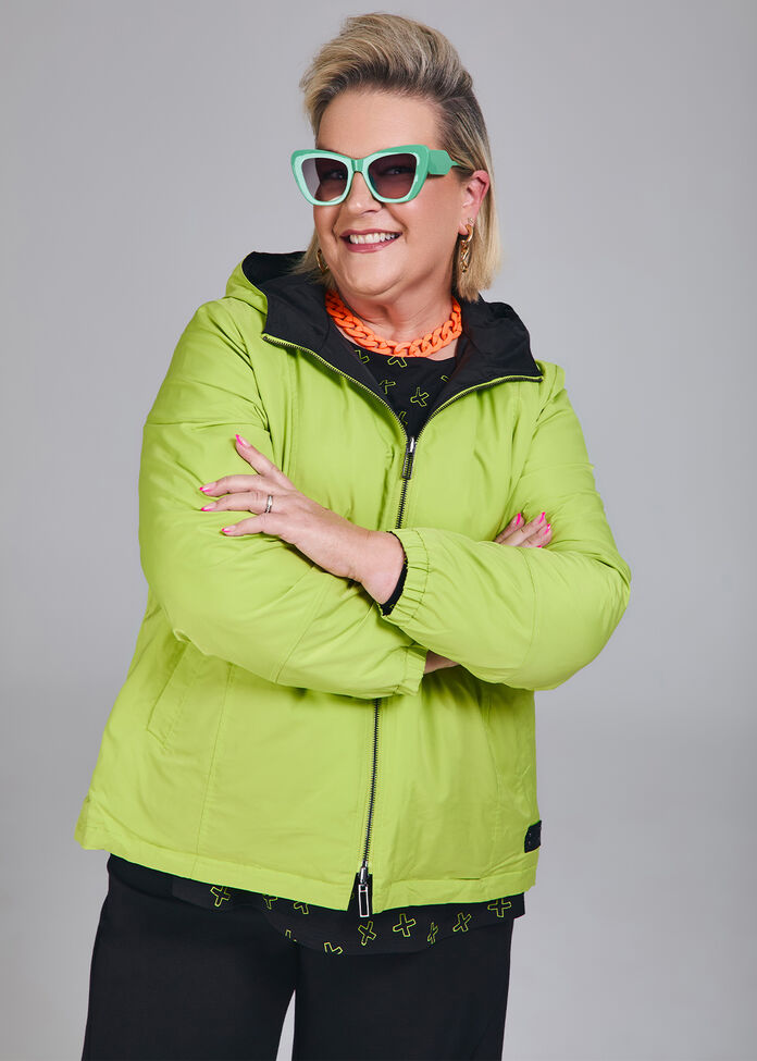 Shop Plus Size Reversible Shower Resist Ari Jacket, Green | Taking Shape AU