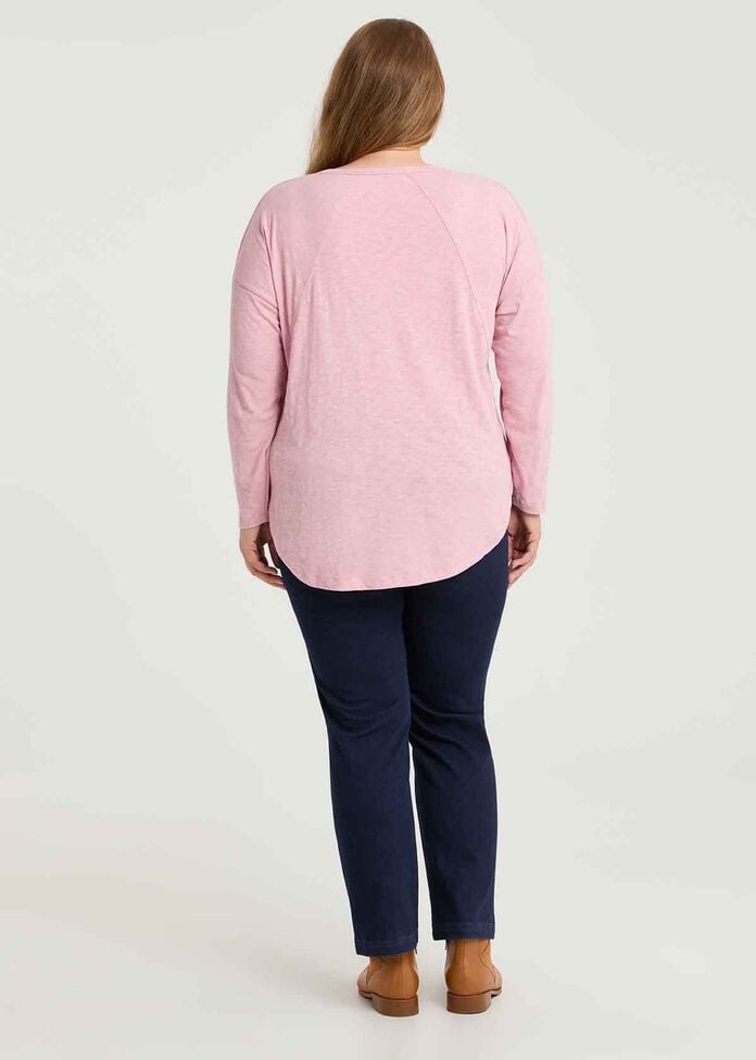 Shop Plus Size Cotton Hi-lo Seam Detail Top, Pink | Taking Shape AU