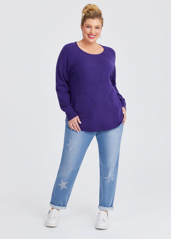 Plus Size Women's Curved Hem Pocket Jumper | Taking Shape AU