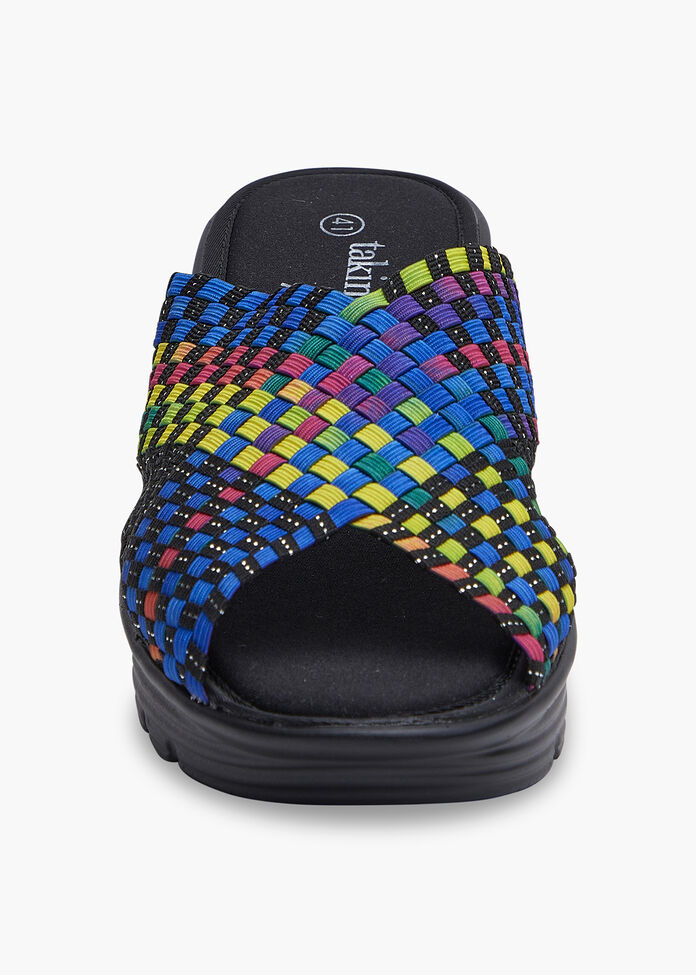 Shop Woven Stretch Flexible Slide | Wide Fit Shoes | Taking Shape AU