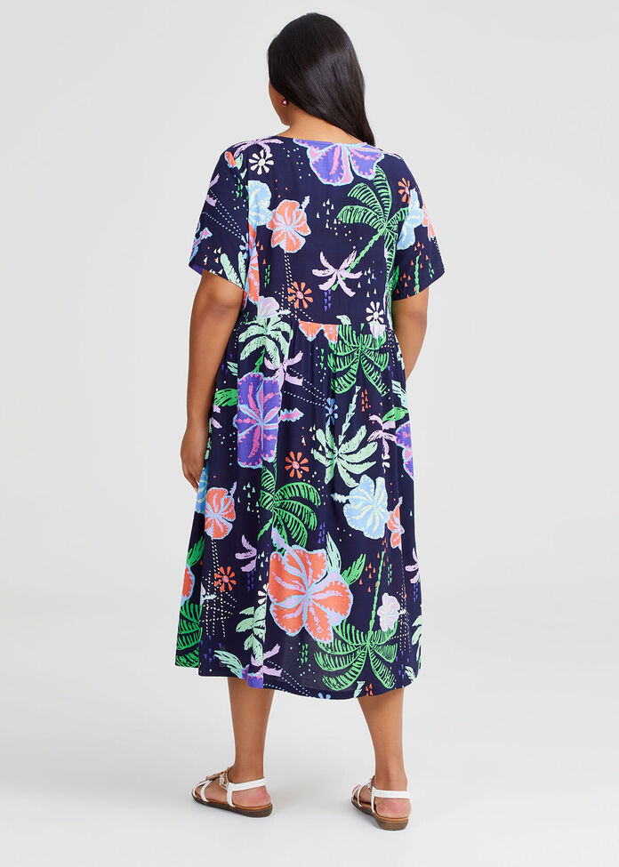 Shop Plus Size Natural Pocket Midi Dress, Multi | Taking Shape NZ