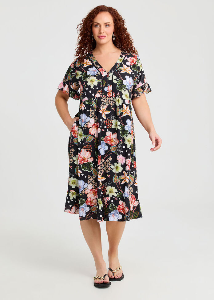 Shop Plus Size Natural Getaway Floaty Dress, Floral | Taking Shape AU