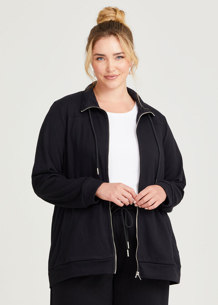 Shop Plus Size Funnel Neck Active Jacket, Black | Taking Shape AU