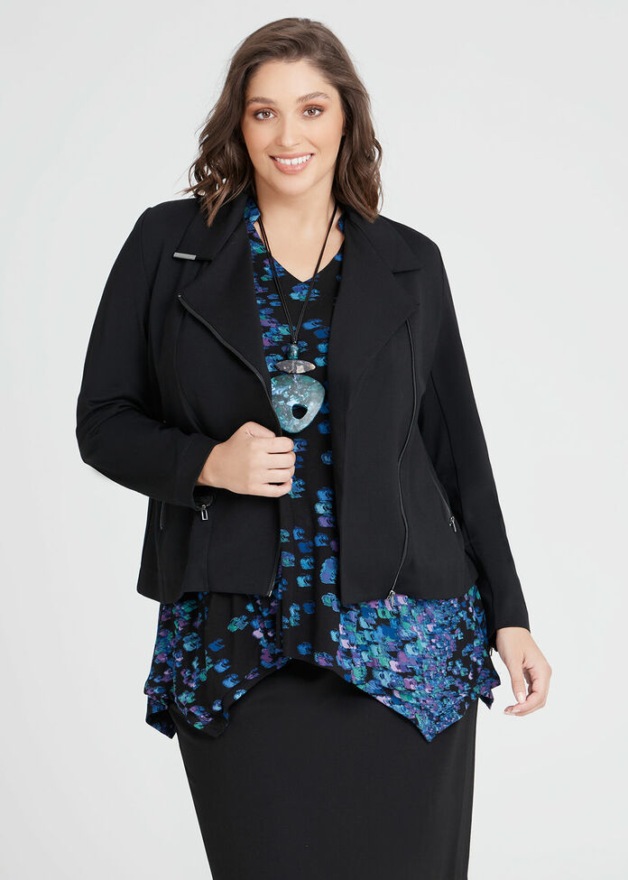 Shop Plus Size Lexi Zip Bamboo Ponte Jacket, Black | Taking Shape AU