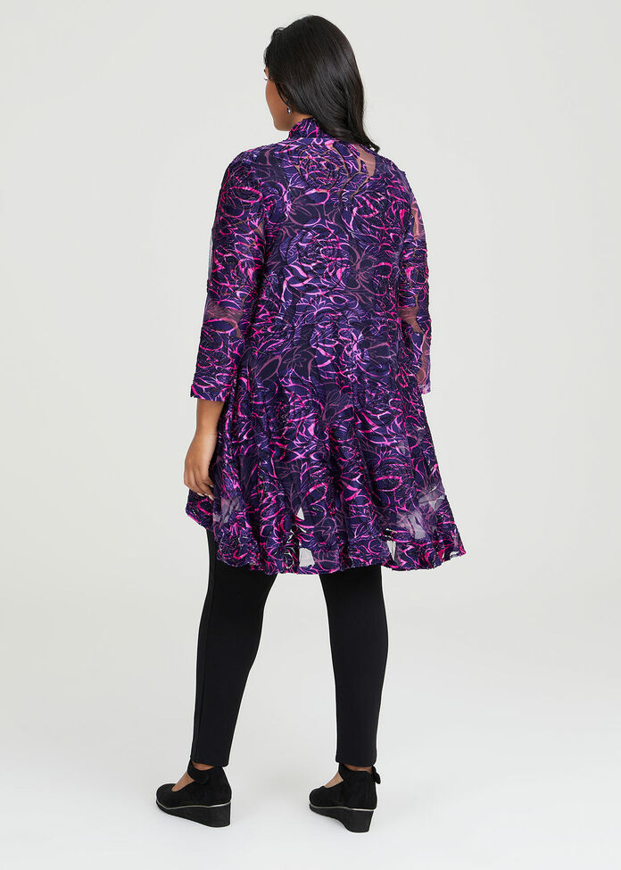 Shop Plus Size Mesh Velour Blossom Cardigan, Multi | Taking Shape AU