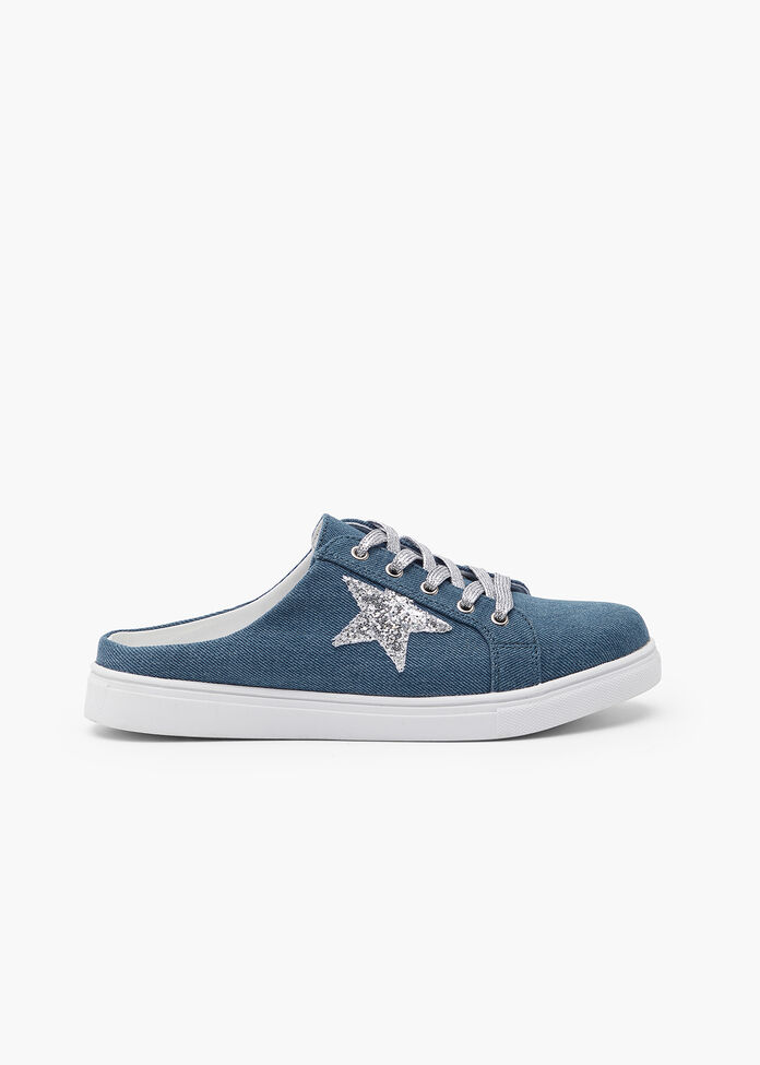 Shop Blue Denim Star Slide | Comfortable Shoes | Taking Shape AU