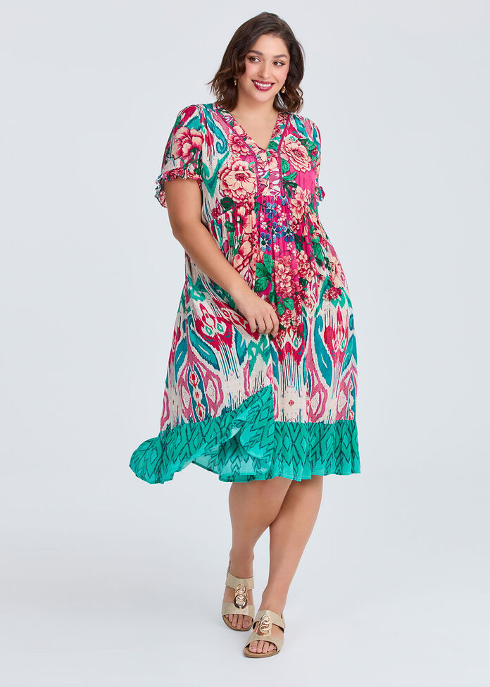 Shop Plus Size Natural Getaway Floaty Dress, Floral | Taking Shape AU