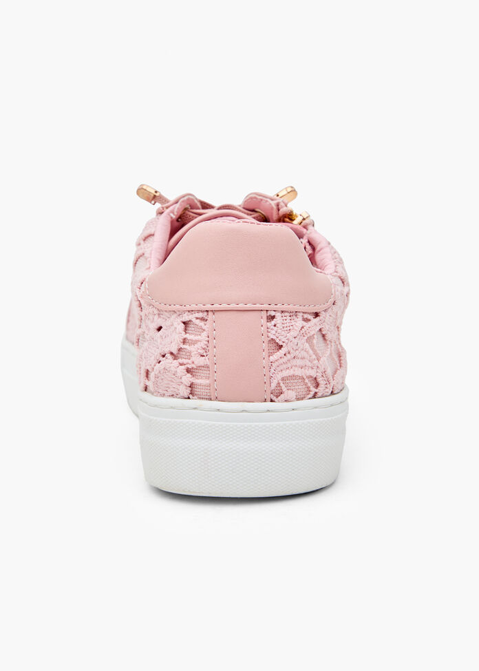 Shop Red Delicate Lace Zip Sneakers | Comfortable Shoes | Taking Shape AU