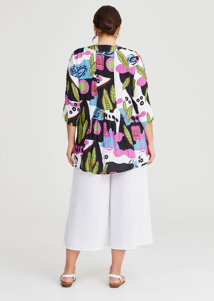 Shop Plus Size Ladder Sleeve V-neck Natural Tunic, Multi | Taking Shape AU