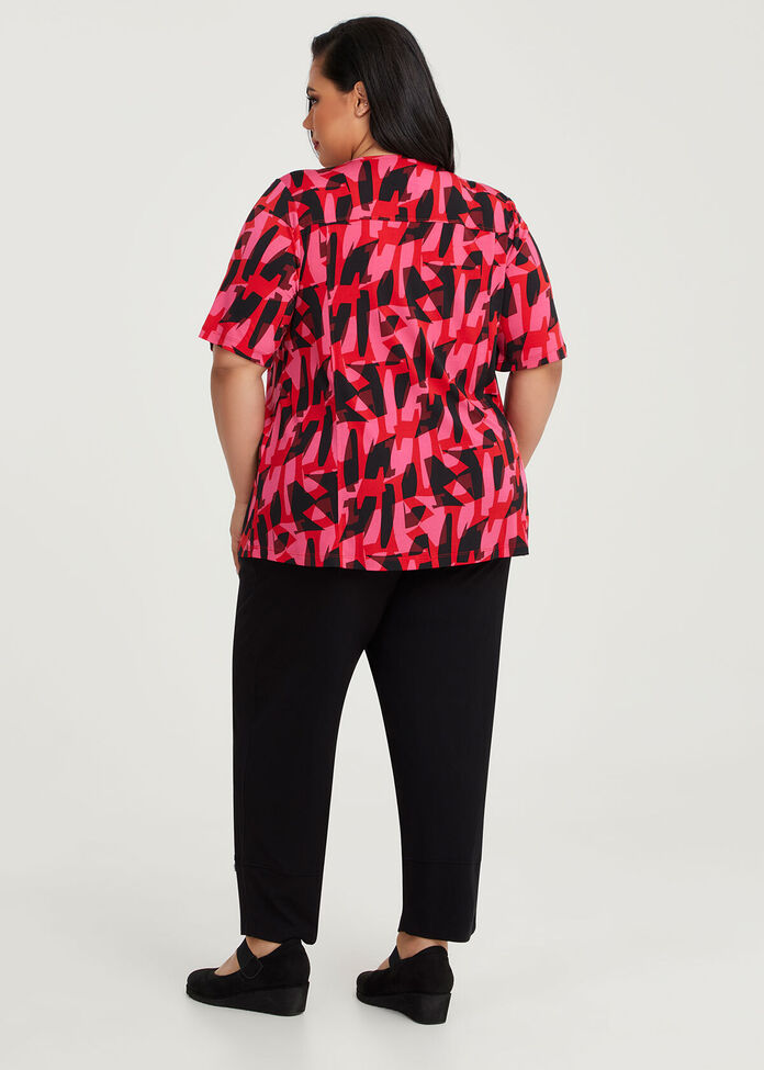 Plus Size Women's Abstract Ruby Top | Taking Shape AU