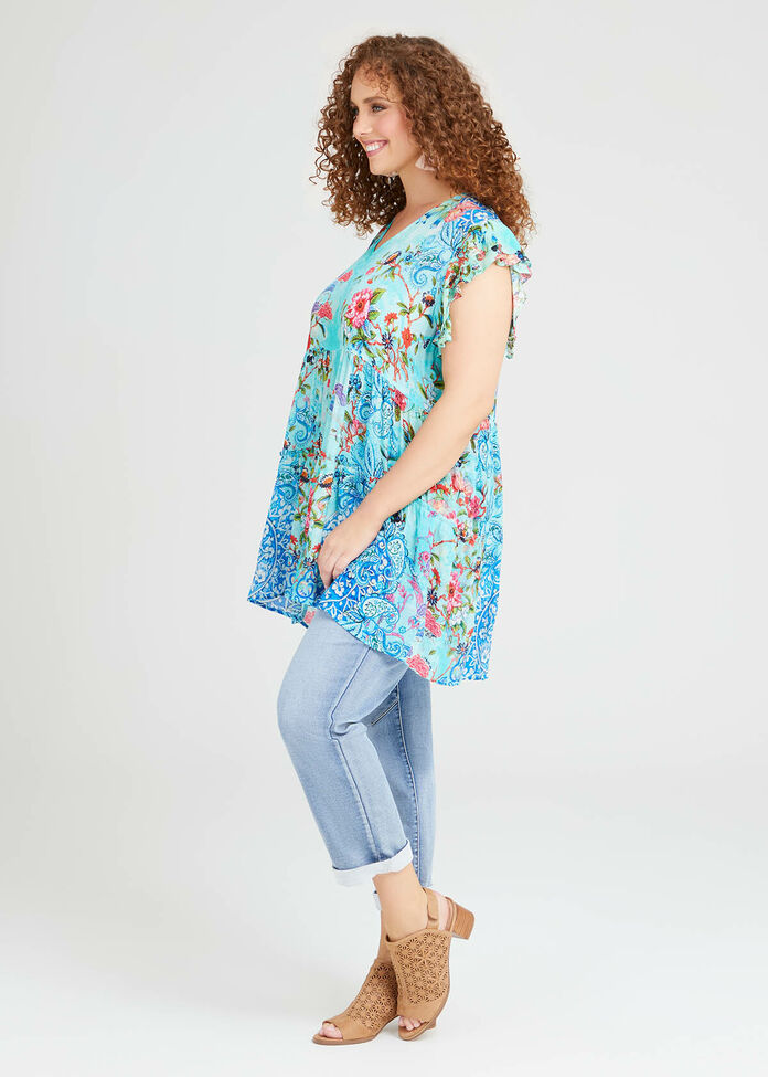 Shop Plus Size Natural Japanese Garden Tunic, Print | Taking Shape NZ