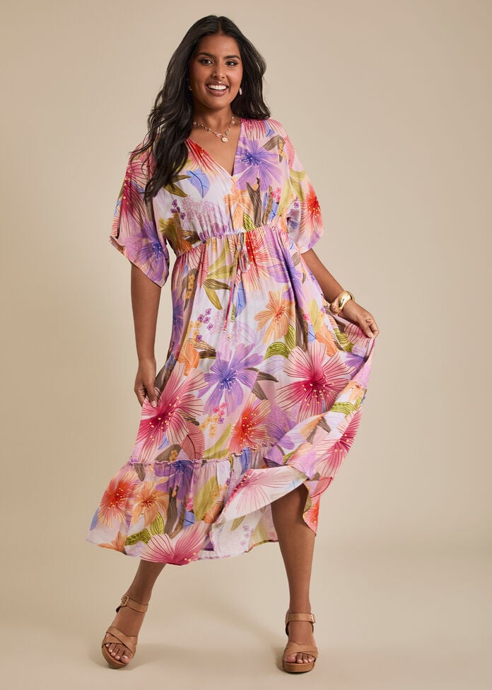 Shop Plus Size Natural Sunset Maxi Dress, Floral | Taking Shape AU
