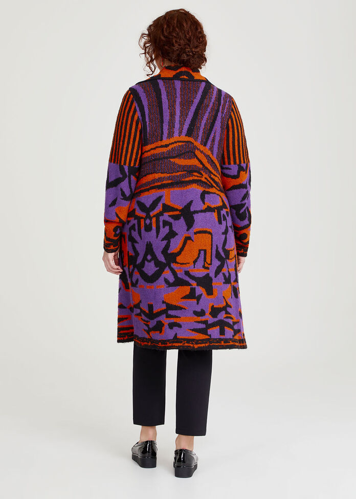Shop Plus Size Jacquard Knit Coatigan, Purple | Taking Shape AU