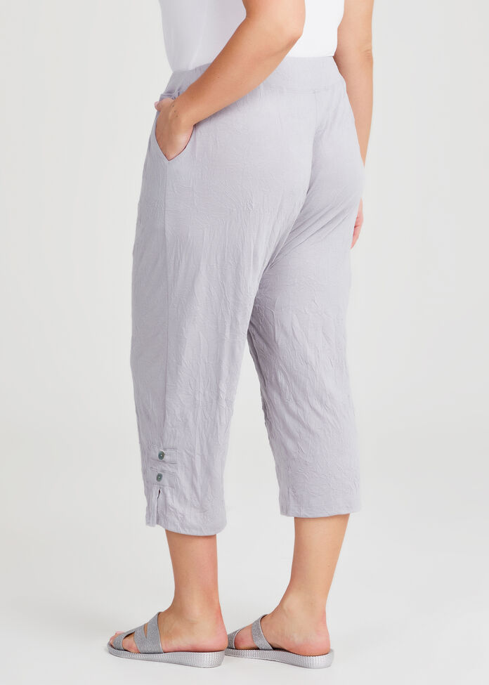 Plus Size Ava Split Hem Crop Pant in Silver Light Grey | Taking Shape UK