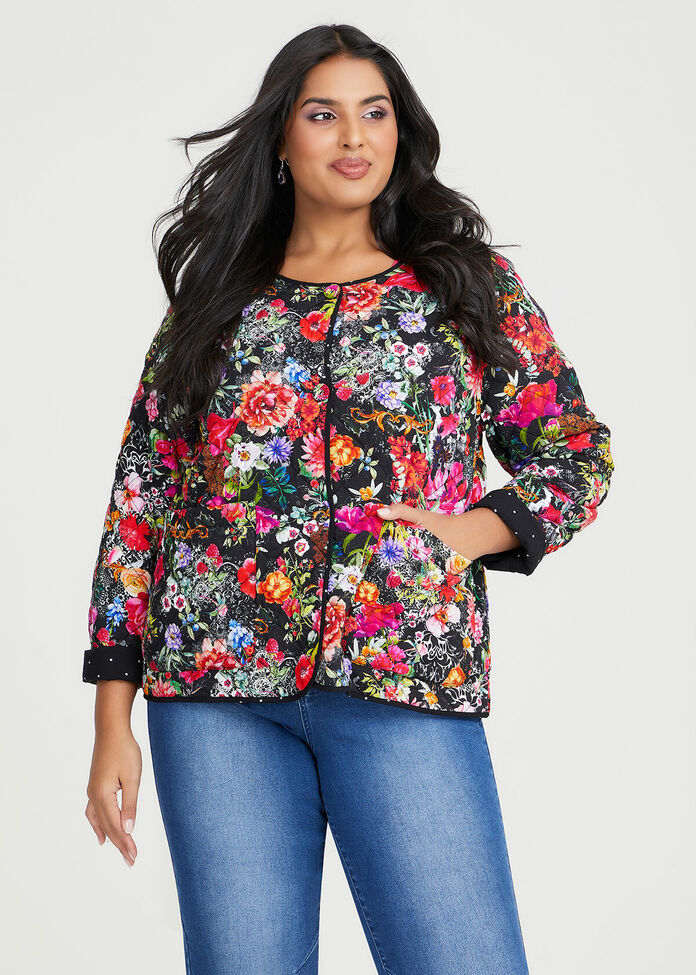 Shop Plus Size Natural Reversible Print Jacket, Multi | Taking Shape AU