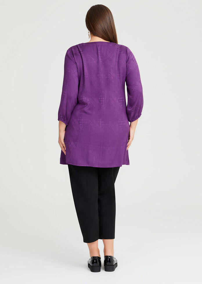 Shop Plus Size Jacquard Natural Sheen Tunic, Purple | Taking Shape AU