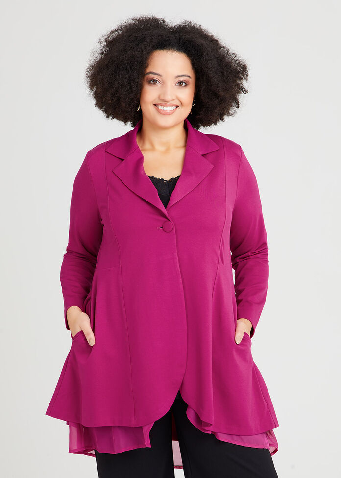 Shop Plus Size Bamboo Ponte Bright Side Jacket, Pink | Taking Shape AU