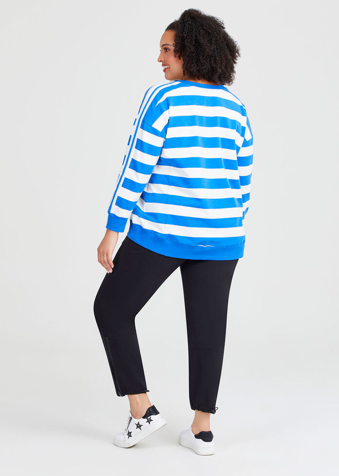 Shop Plus Size Cotton Stripe Sweatshirt, Blue | Taking Shape AU