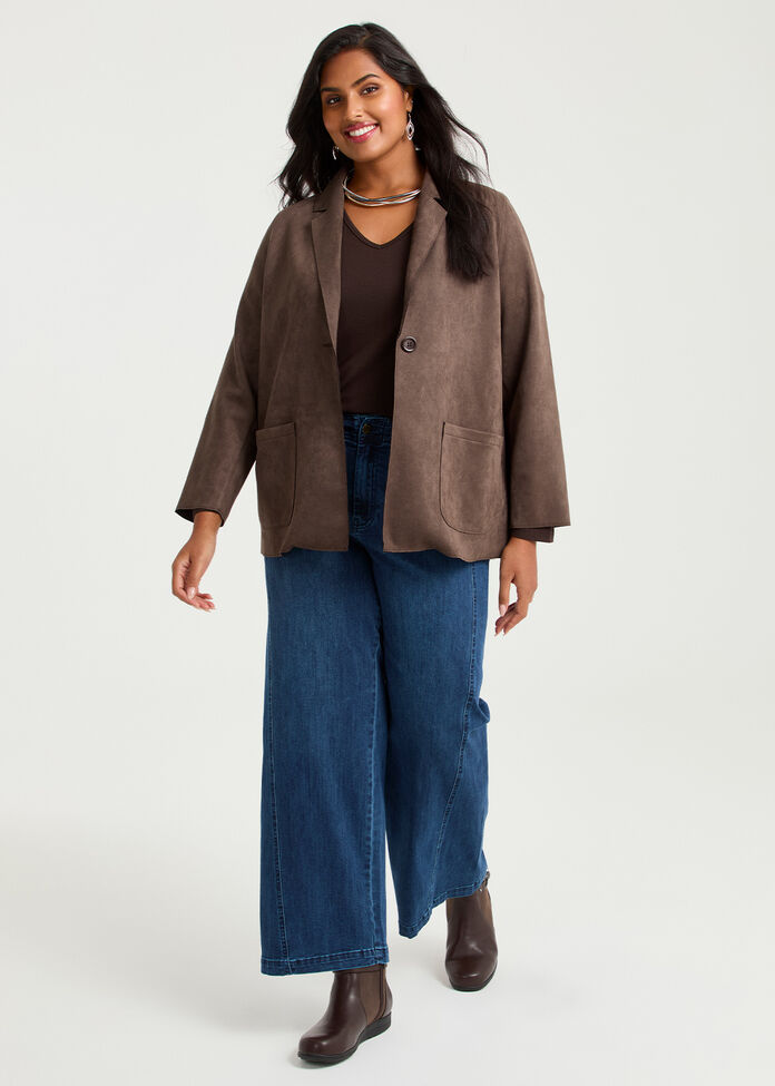 Shop Plus Size Australian Wool Blend V-neck Top, Brown | Taking Shape AU