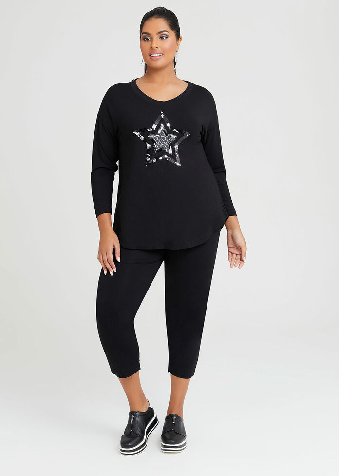 Shop Plus Size Natural Shining Star Top, Black | Taking Shape AU