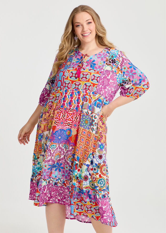 Shop Plus Size Natural Sunset Breeze Dress, Multi | Taking Shape AU