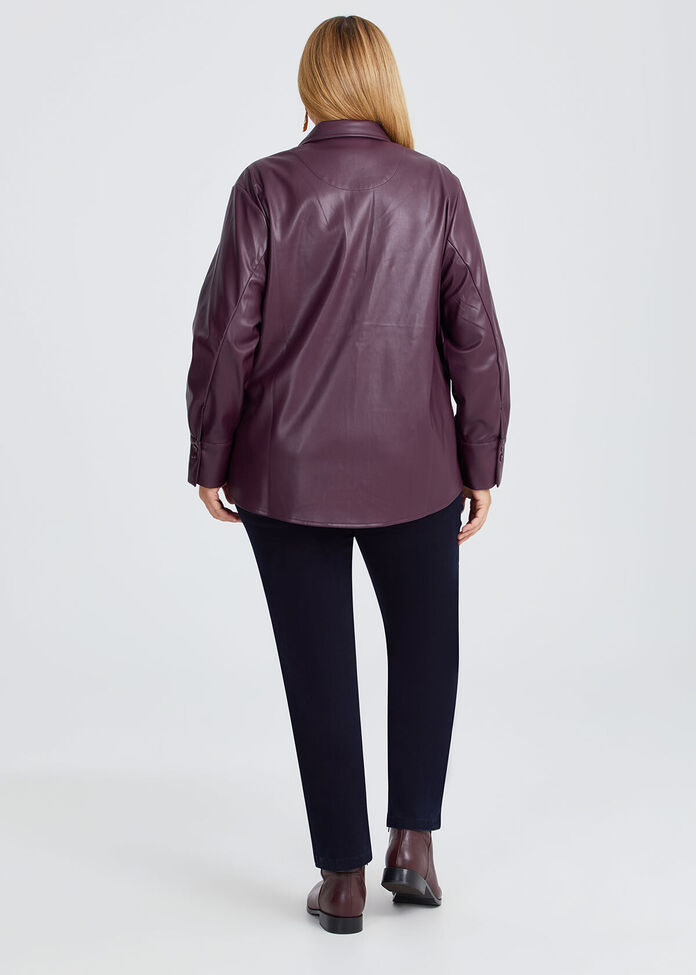 Shop Plus Size Faux Leather Jacket, Red | Taking Shape NZ