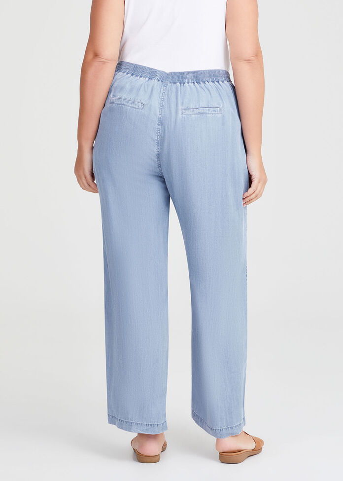 Shop Plus Size Chambray Relaxed Pull On Pant, Blue | Taking Shape HK
