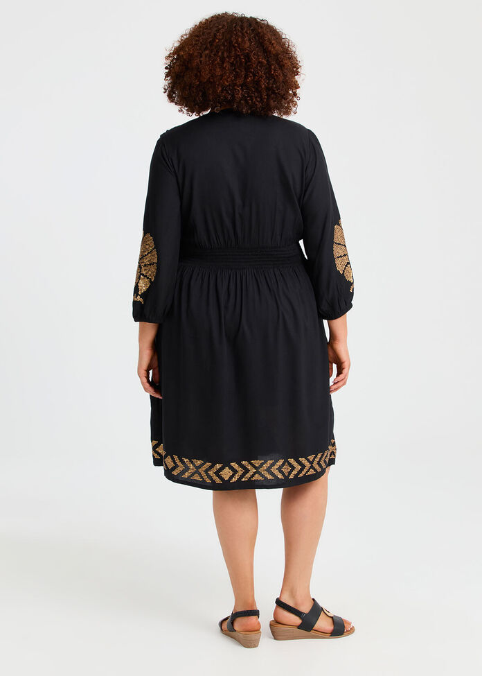 Shop Plus Size Nomad Sequin Natural Dress, Black | Taking Shape NZ