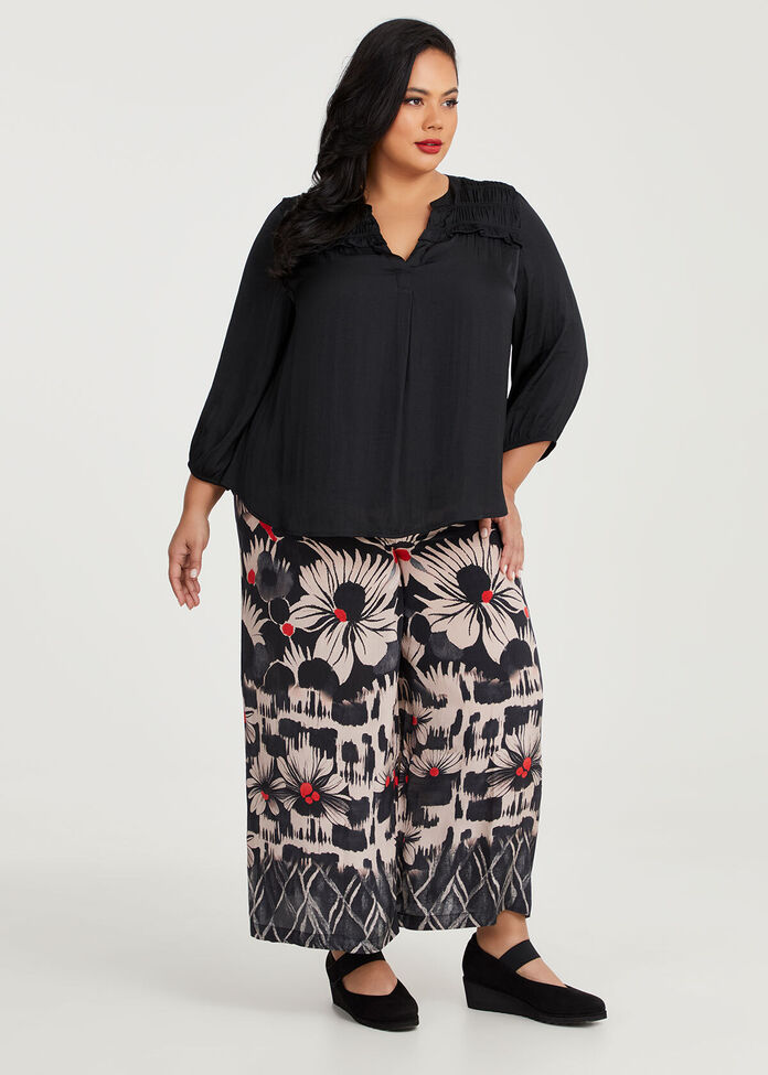 Shop Plus Size Luxe Florence Shirring Top, Black | Taking Shape AU
