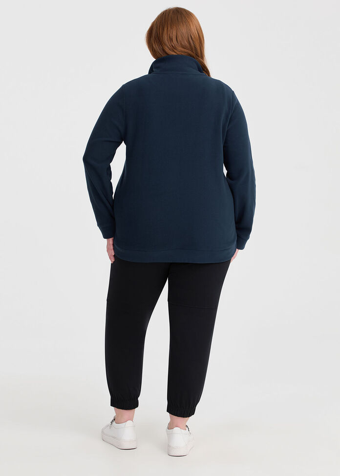 Shop Plus Size Polar Fleece Zip Front Jacket in Blue | Taking Shape NZ