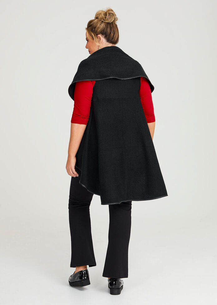 Plus Size Pu Trim Cascading Vest | Sizes 12-30 | Taking Shape