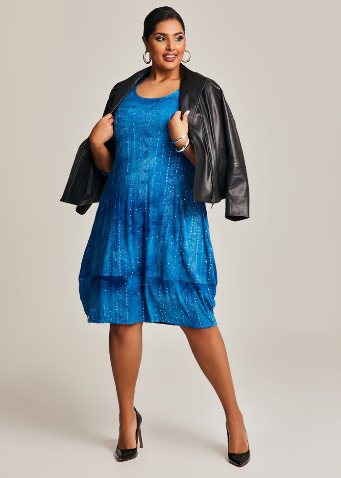 Shop Plus Size Sequin Venetia Tulip Dress, Blue | Taking Shape AU