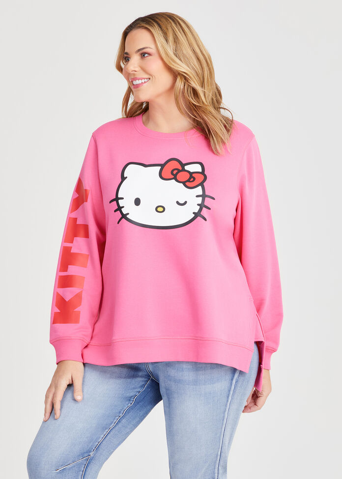 Shop Plus Size Hello Kitty Pink Sweatshirt, Red | Taking Shape AU
