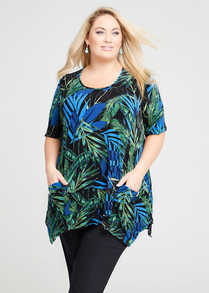 Shop Plus Size Palm Leaf Top, Multi | Taking Shape AU