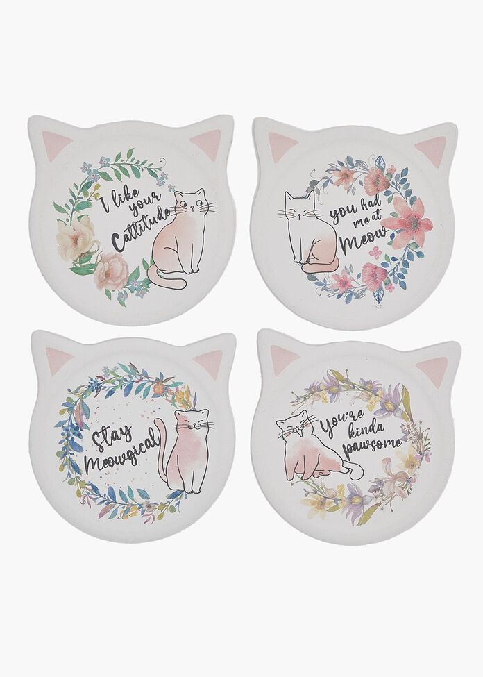 Shop Set of 4 Cat Coasters | Accessories | Taking Shape AU