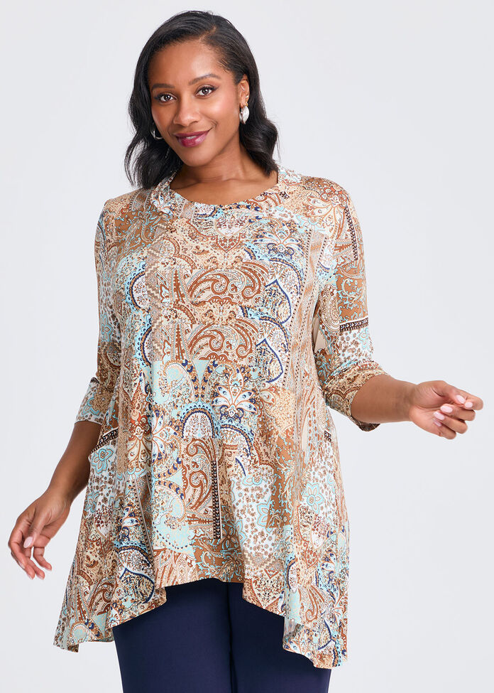 Shop Plus Size Cara Paisley Tunic, Multi | Taking Shape UK