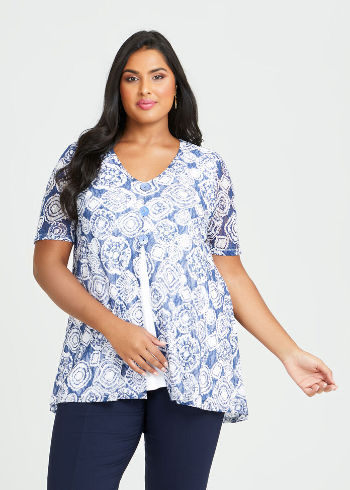 Shop Plus Size Lace Mesh Layer Top, Multi | Taking Shape AU